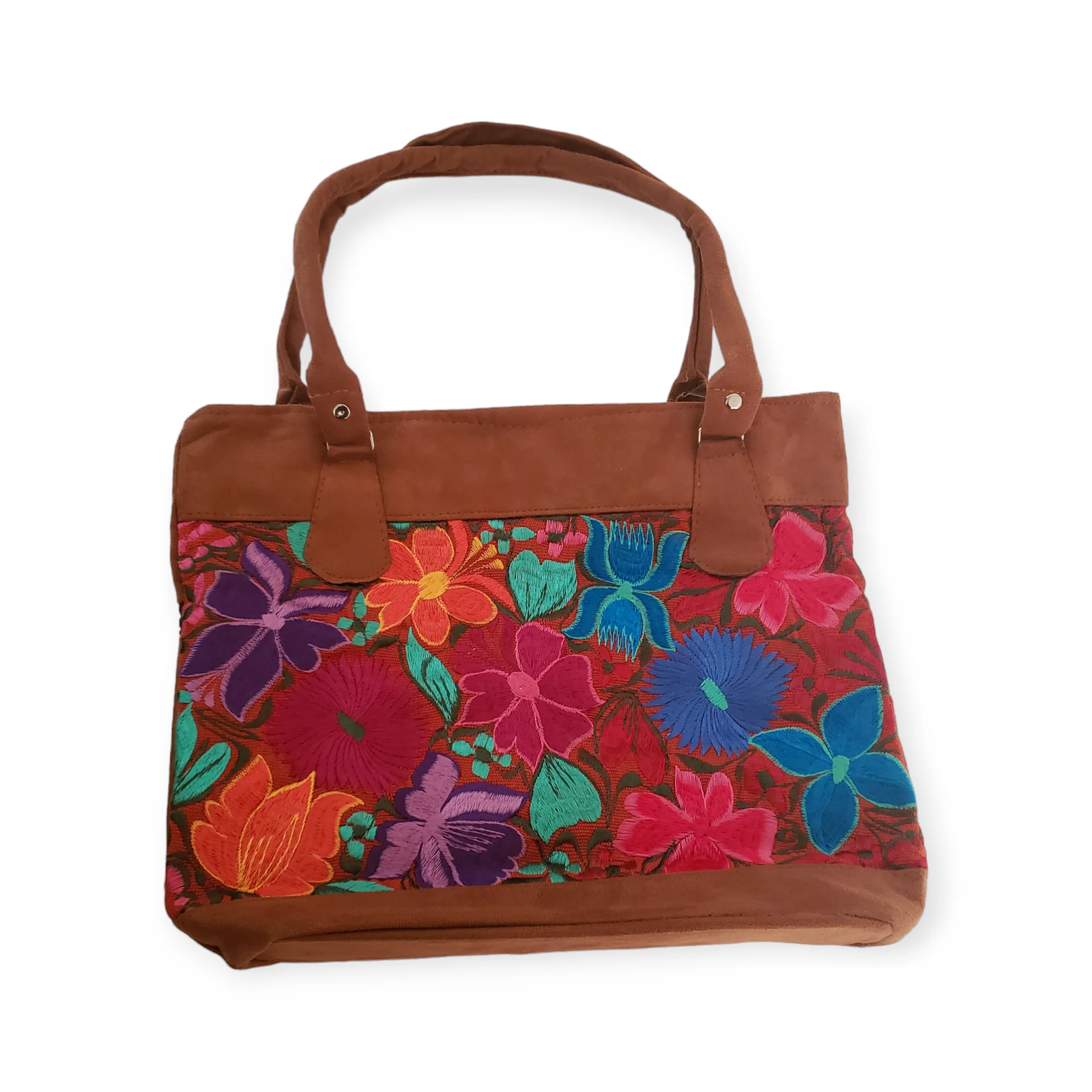 Mexican Embroidered Floral Big Purse Shoulder Oaxaca Mexico Artesania ...
