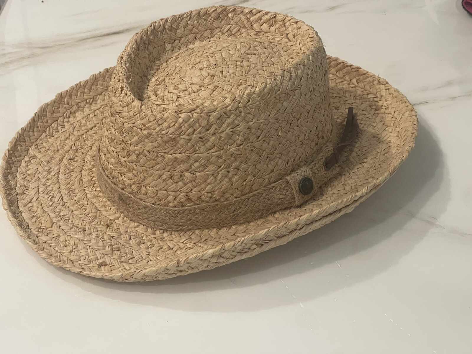 DORFMAN PACIFIC Genuine Raffia Straw Brim Hat Summer … - Gem