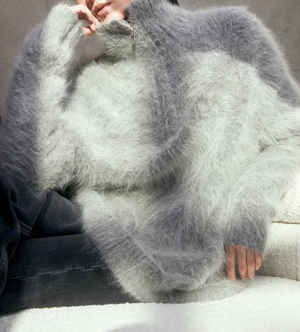 46 FARB. 90% ANGORA Wolle Rollkragenpullover Pullover SKI Pure Wool ...