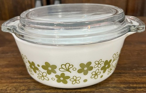 Vintage PYREX Spring Blossom Cinderella Bowl 1 1/2 pint crazy daisy ...