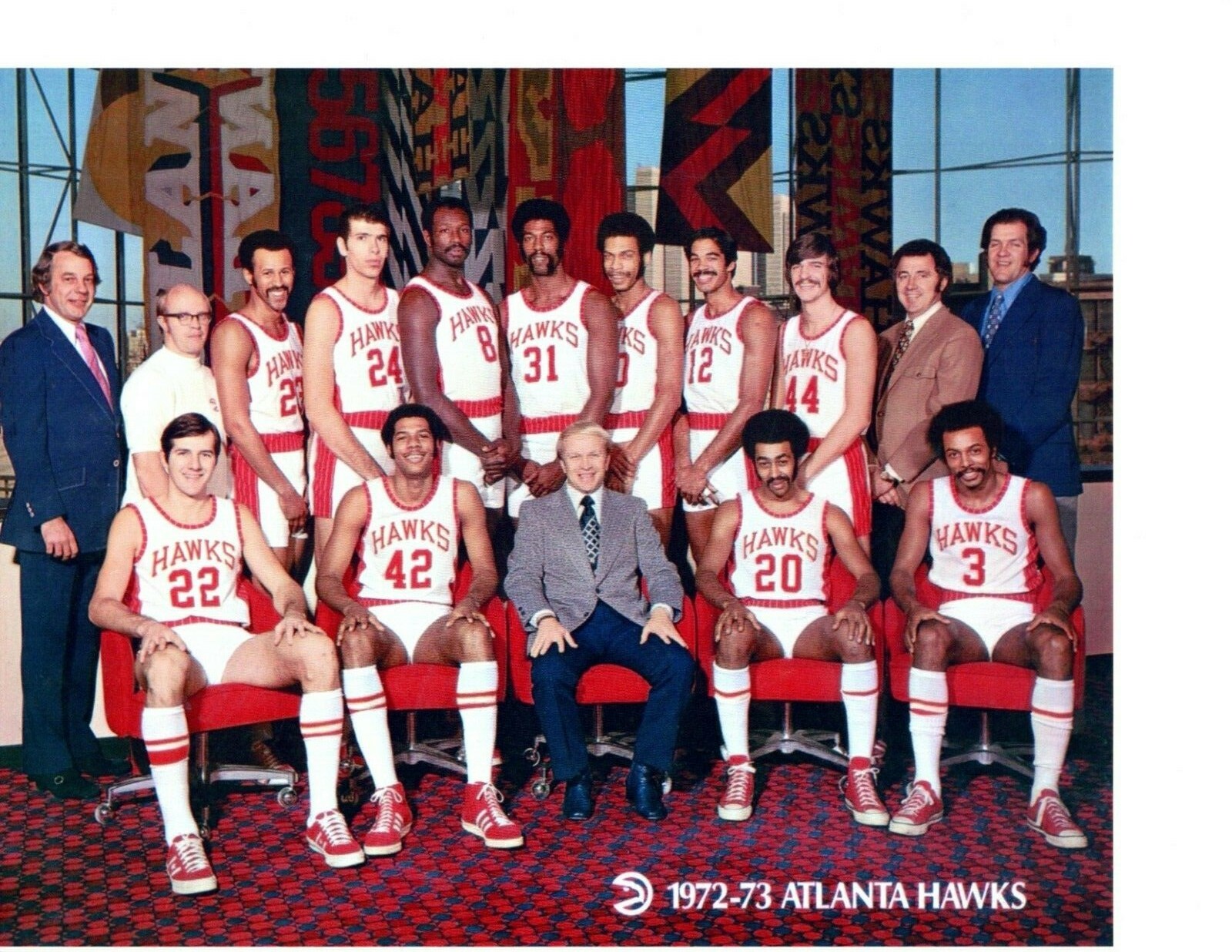 1972 1973 ATLANTA HAWKS 8X10 TEAM PHOTO BASKETBALL NBA USA PETE ...
