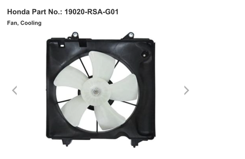 (1) BNIB OEM Genuine Honda AC A/C Condensor Cooling Fan Assembly 19020 ...