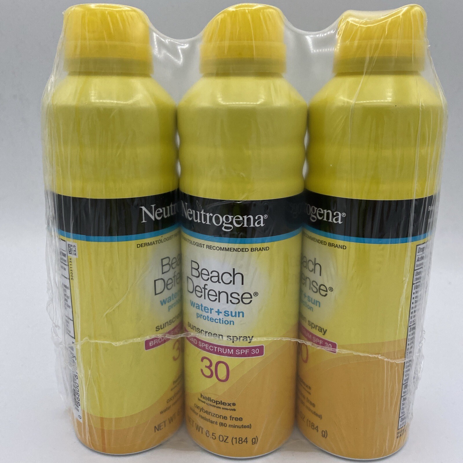 (3)Neutrogena Sunscreen Spray Water+Sun Protection, SPF 30, 6.5 oz Exp ...