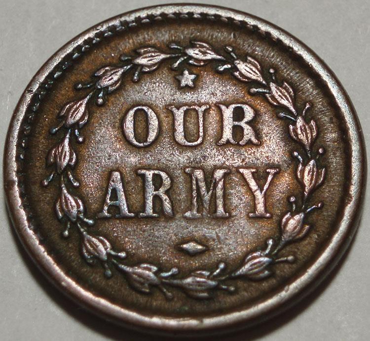 1863 CIVIL WAR "Patriotic" TOKEN Original LIBERTY & OUR ARMY From ...