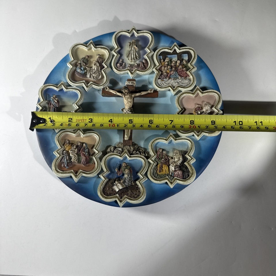 Rare Wall Plaque 3D Ceramic Decor Life of Jesus Milestones By Divine ...