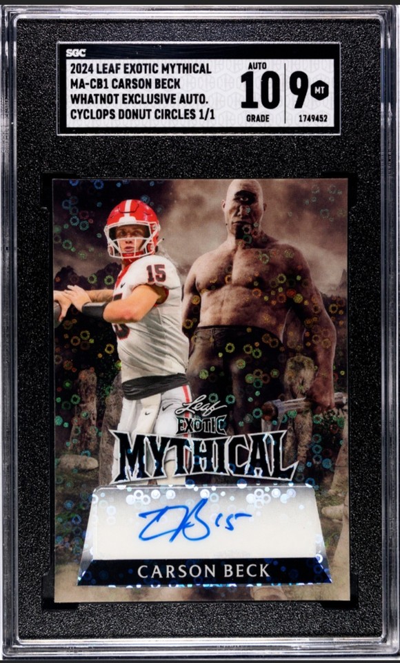 CARSON BECK AUTO 1/1 WHATNOT EXCLUSIVE 2024 Leaf Mythical Cyclops Donut ...