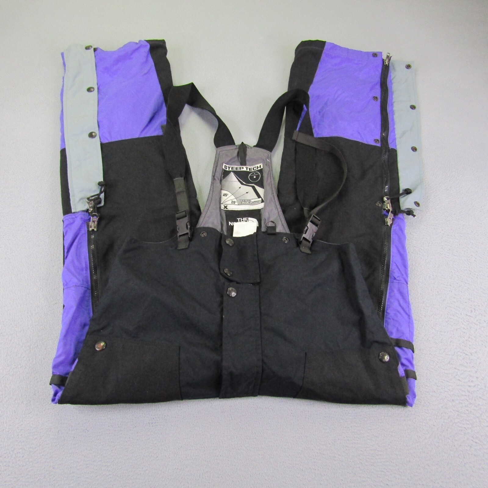 Vintage North Face Ski Bib Mens Small Purple Black Steep Tech Snowboard ...