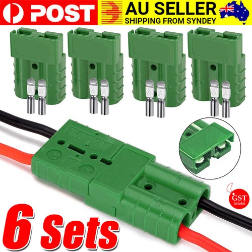 6 Sets Anderson Style Plug Connectors DC Power 50AMP Solar Caravan 6AWG ...