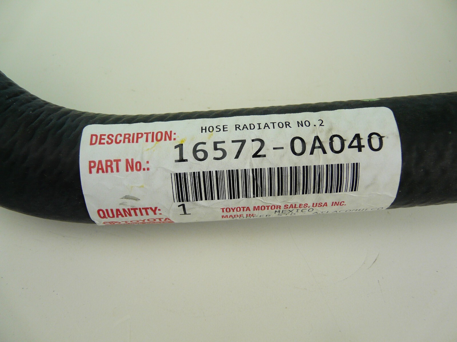 Genuine OEM Toyota Radiator Coolant Hose 16572-0A040 BRAND NEW | eBay