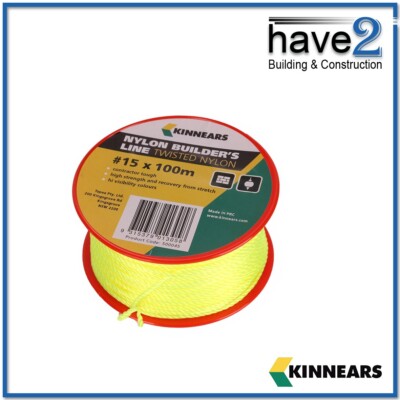 KINNEARS Builders Line (Twin Pack) - Yellow Twisted Nylon Mason Line ...