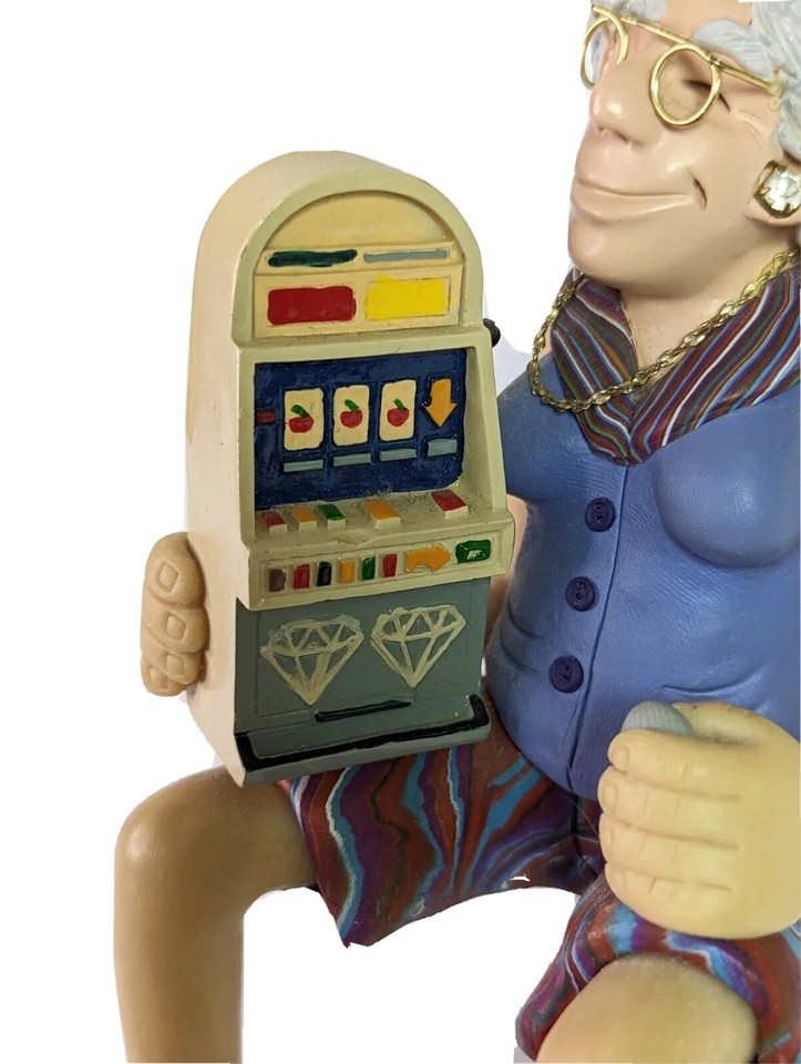 D Manning Gambling Grandma Figurine Shelf Sitter Casino Slot Machine ...