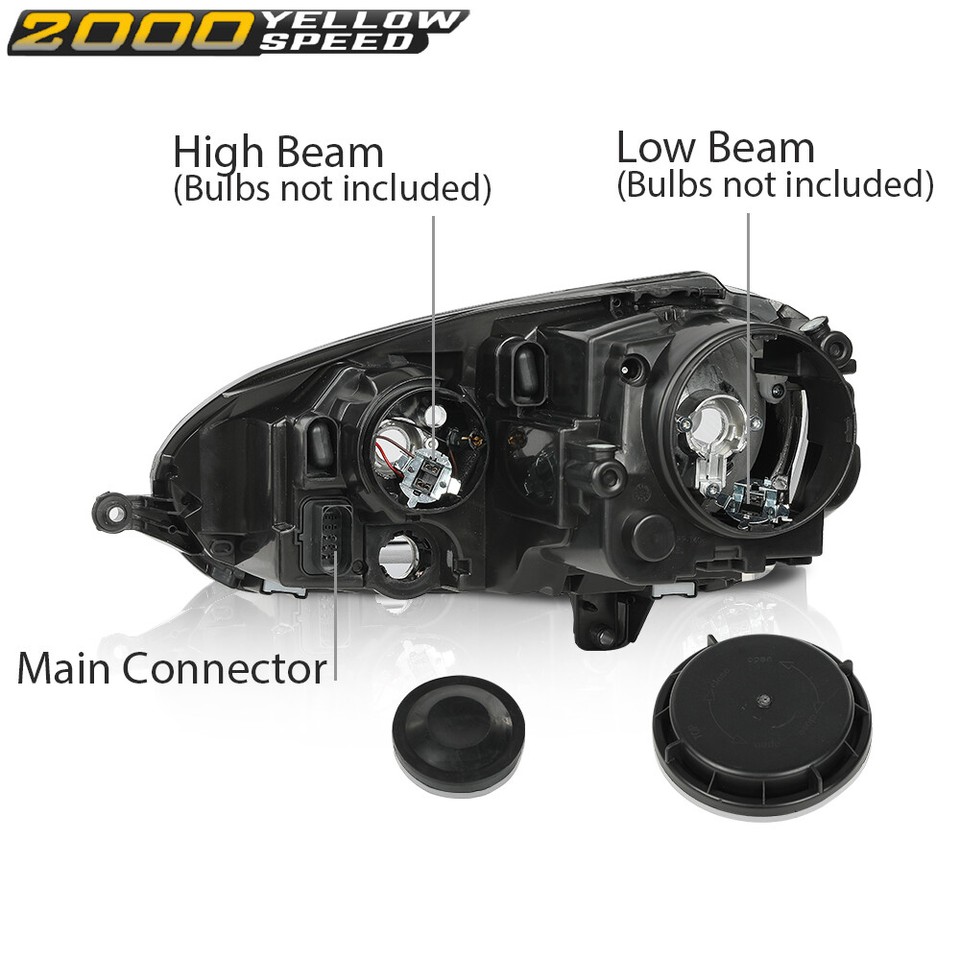 Left & Right Headlights Assembly Fit For 2005-2010 Volkswagen Jetta ...