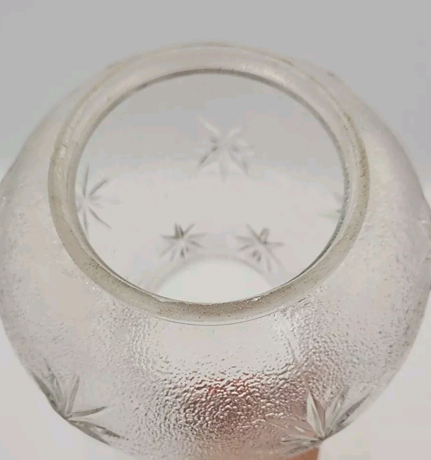 Fenton L.G. Wright Clear Glass Stipple Star Lamp Shade Lot Of 2 | eBay