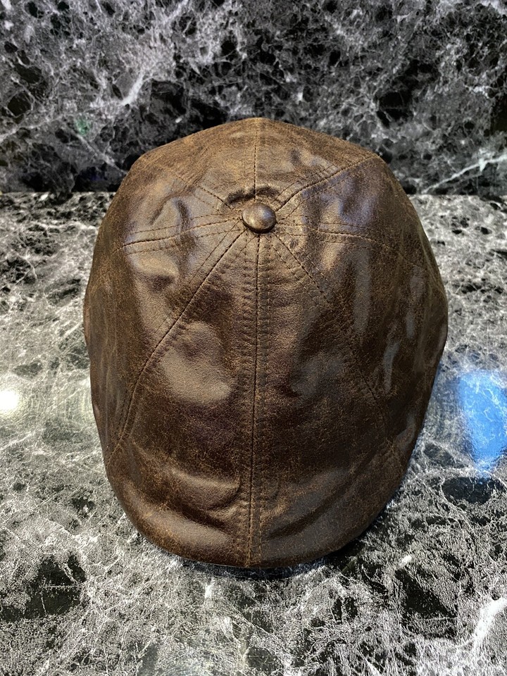 Boston Scally Company SCRAPYARD Brown Faux Leather Cap Size XL - (Sold ...