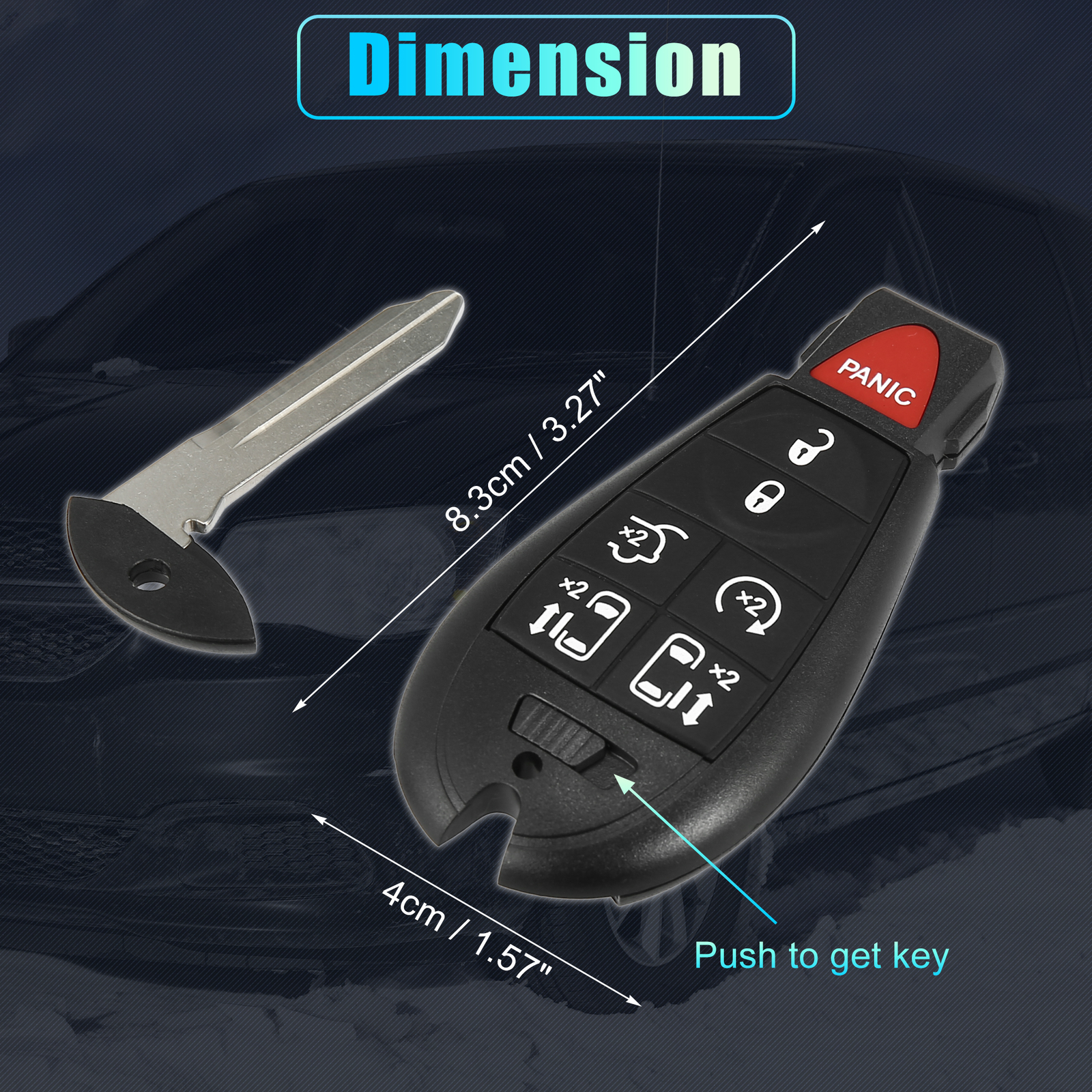 433Mhz 7 Buttons Keyless Entry Remote Key Fob ONE Custom for Dodge ...