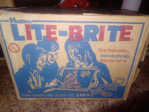 Lite-Brite 1967 Hasbro Vintage Original Light Bright w/ Box Pegs ...