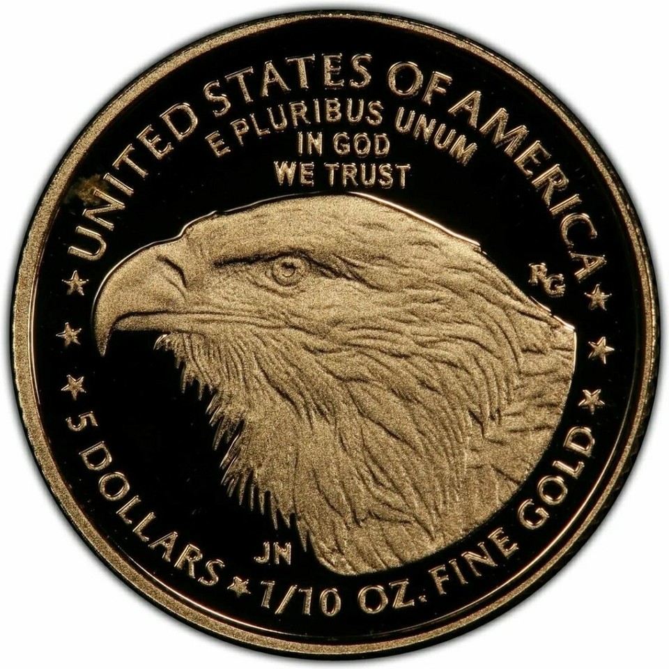 2021-W 1/10 Oz GOLD $5 AMERICAN EAGLE Type 2 PCGS PR69DCAM Gold Shield ...