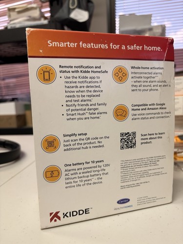 Kidde Smoke Alarm with Smart Features Model P4010ACS-WF Backup Battery ...