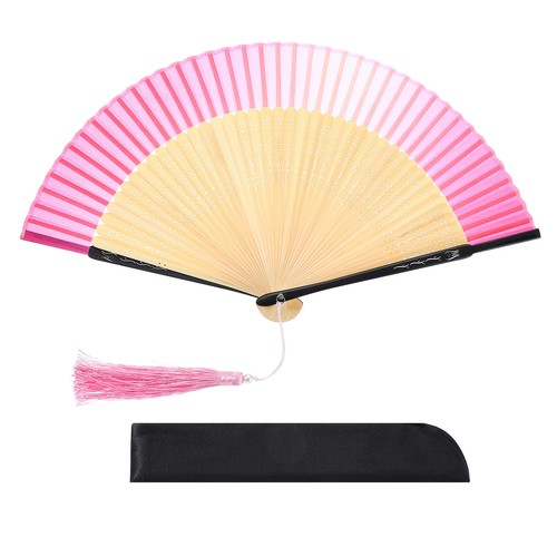 Hand Held Silk Bamboo Fans, Folding Fan for Women Dance, Rose Pink | eBay