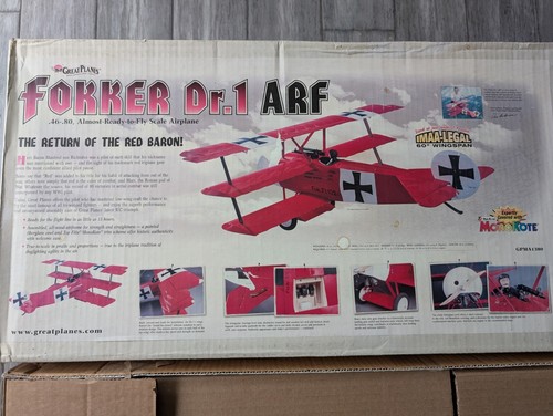 Great Planes Fokker Dr. 1 ARF .46-.80 Red Baron Triplane Model Kit # ...