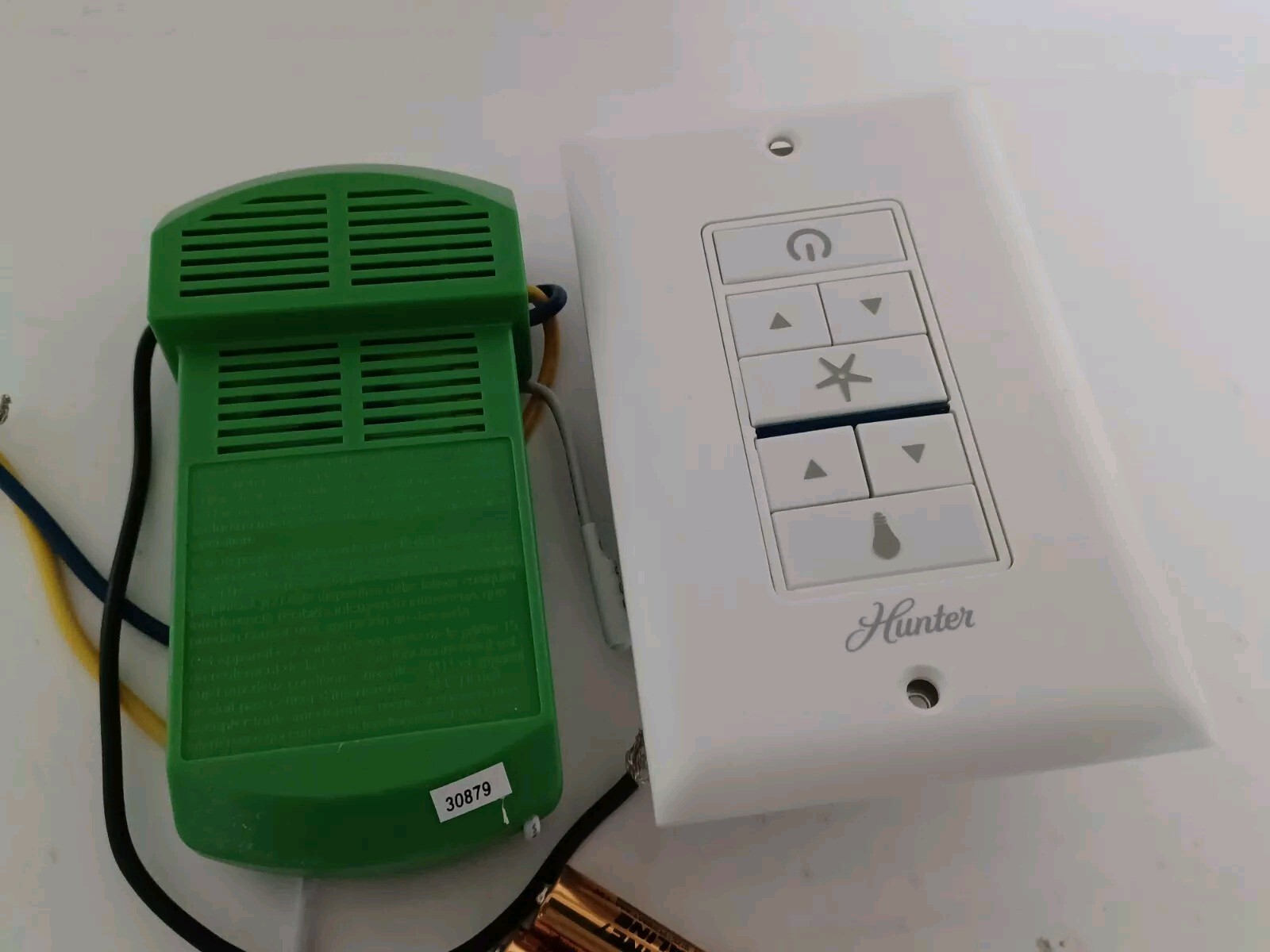 Hunter 99393 Ceiling Fan Remote Control Wall Kit With Receiver - White ...