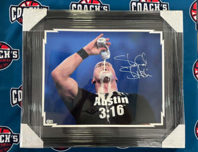 FRAMED Stone Cold Steve Austin Autographed 16x20 Beer Chug Photo ...