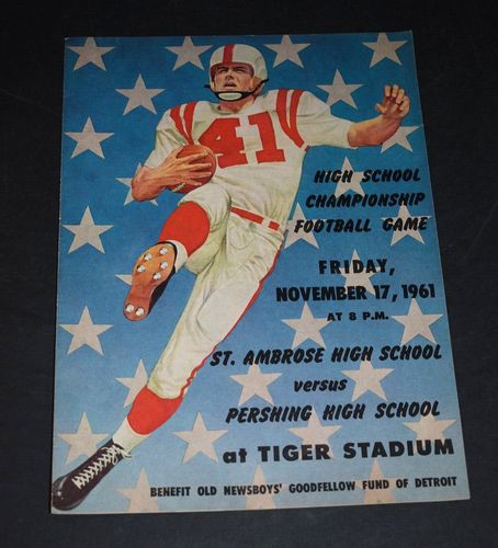 Vintage 1961 Detroit High School Championship Football Game Program | eBay