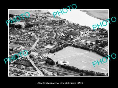 OLD 8x6 HISTORIC PHOTO OF ALLOA SCOTLAND AERIAL VIEW OF THE TOWN c1950 ...