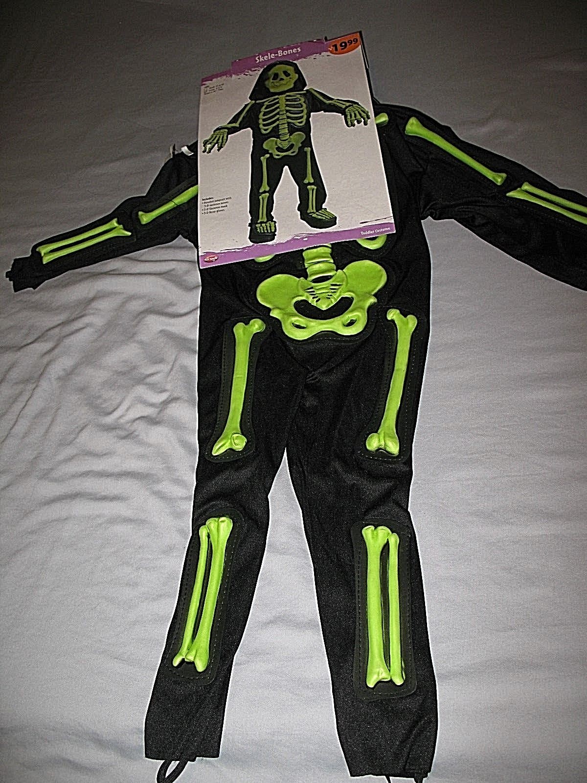 Halloween Costume Boys Toddlers Skele-bones Green New Large 4-6 | eBay