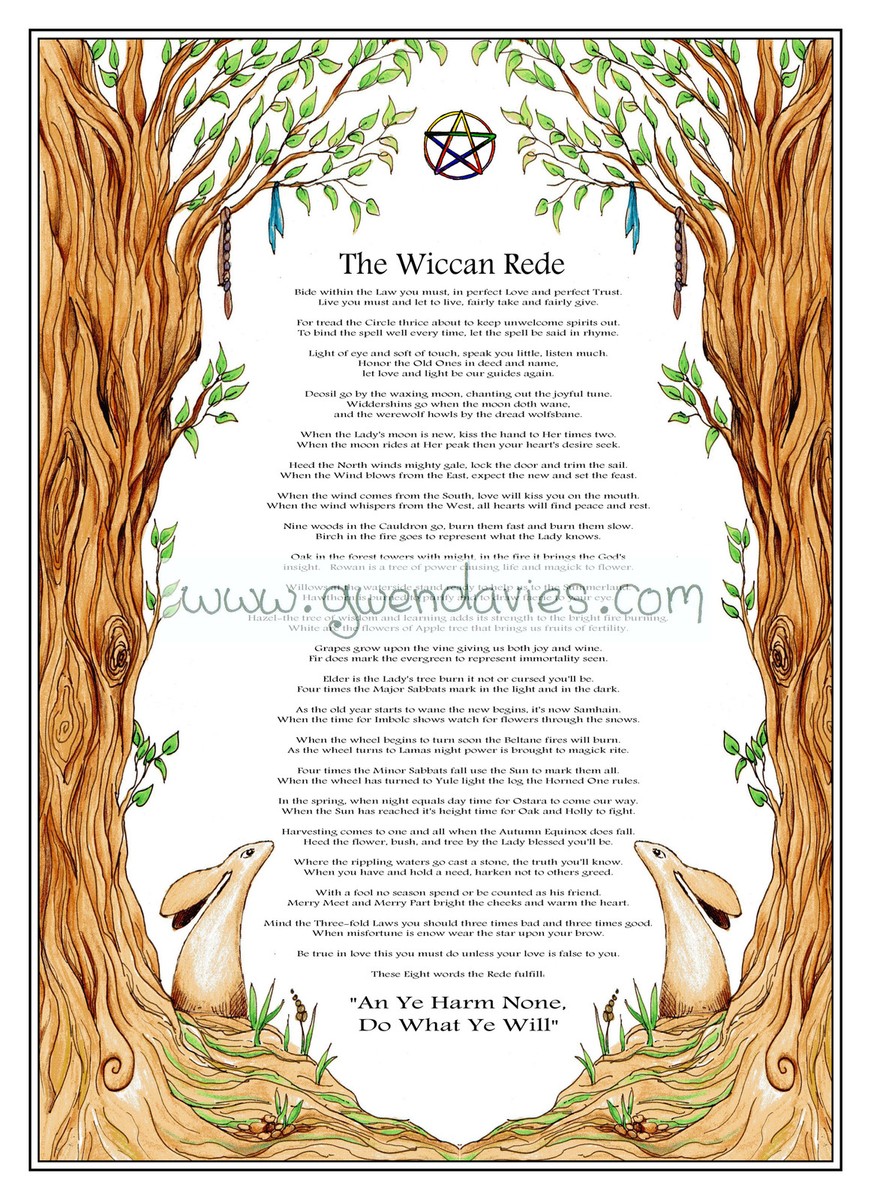 Wiccan Rede Wallpaper Wiccan Art Printable | Pagan Triple Moon Goddess