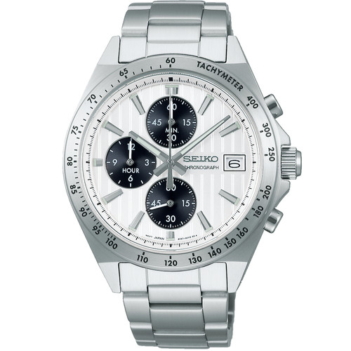 SEIKO SELECTION SBTR039 Stainless Steel Chronograph Quartz Watch 41mm ...