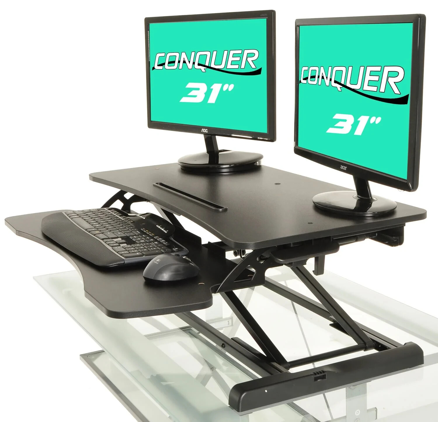 Conquer 240-SD02 Height Adjustable Standing Desk Monitor Riser ...