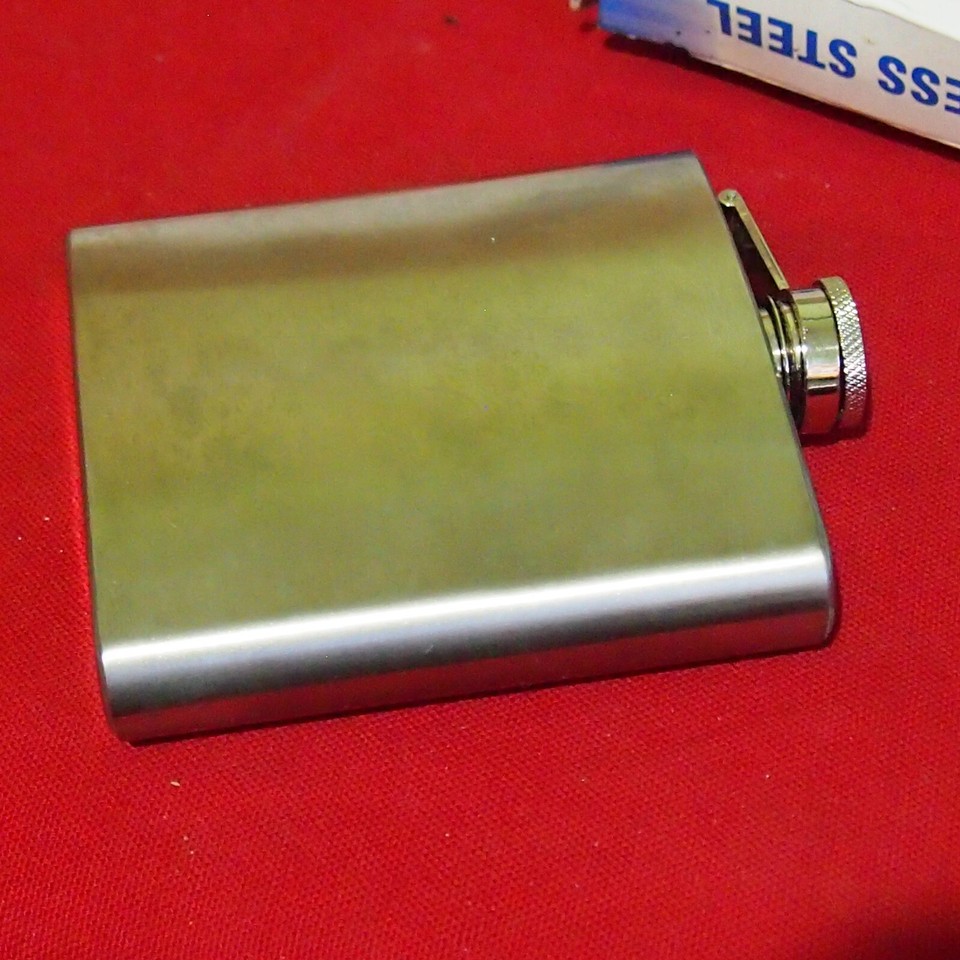 Stainless Steel Alchol Flask (Pocket Whiskey) Screw Cap Hip Flask 6oz ...