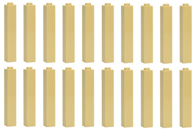 😀 LEGO bricks 1x5 pack x20 panels TAN pillar column walls castle harry ...