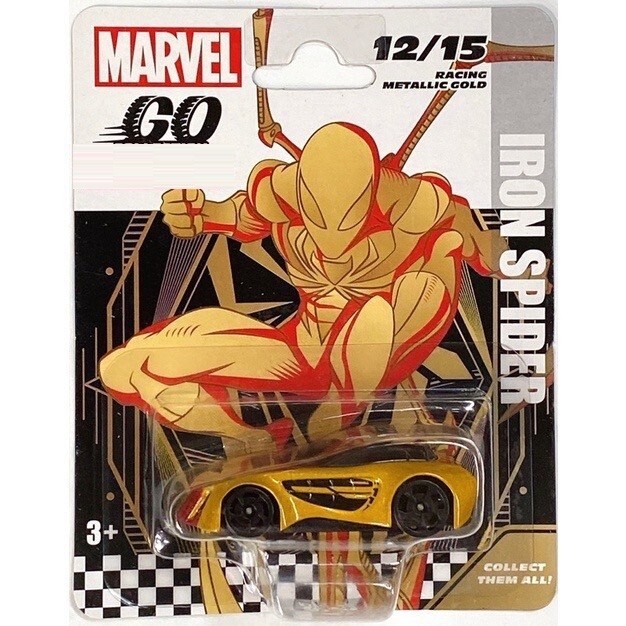 MARVEL GO COLLECTION VOL.3 RACING METALLIC GOLD IRON SPIDER 12/15 ...