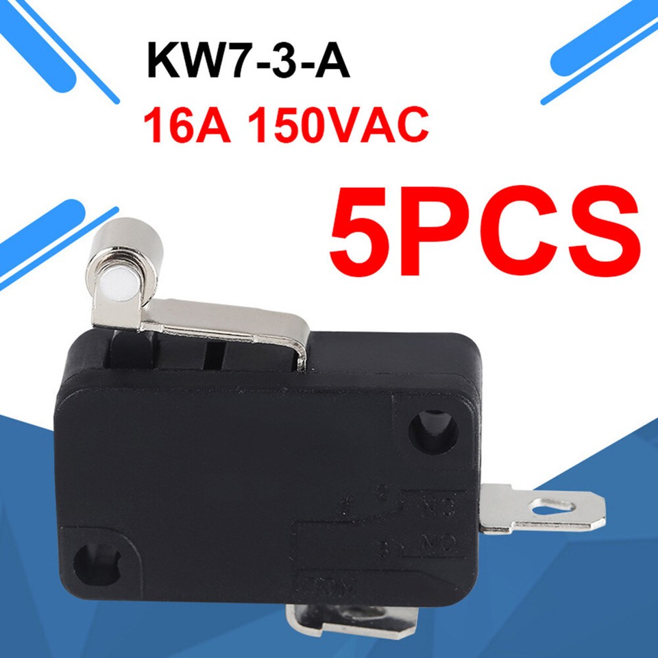 5PCS Roller Lever Arm Micro Switch Normally Open 16A 250VAC/125VAC T125 ...