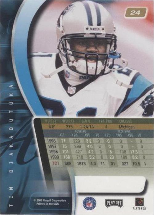 2000 Playoff Absolute Tim Biakabutuka #24 for sale | eBay