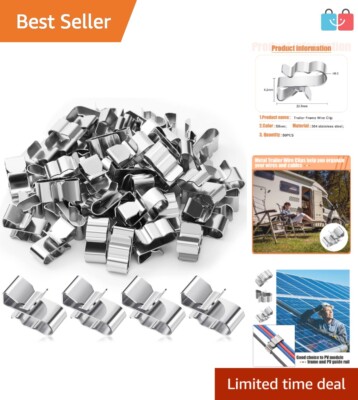 50 Pcs Trailer Frame Wire Clips Stainless Steel Metal Cable 22.5... | eBay