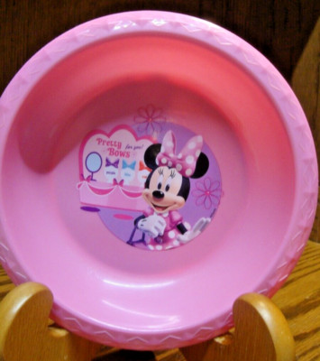 Zak! Designs~Minnie Mouse Bowl Pink Pretty Bows For You~Plastic ...