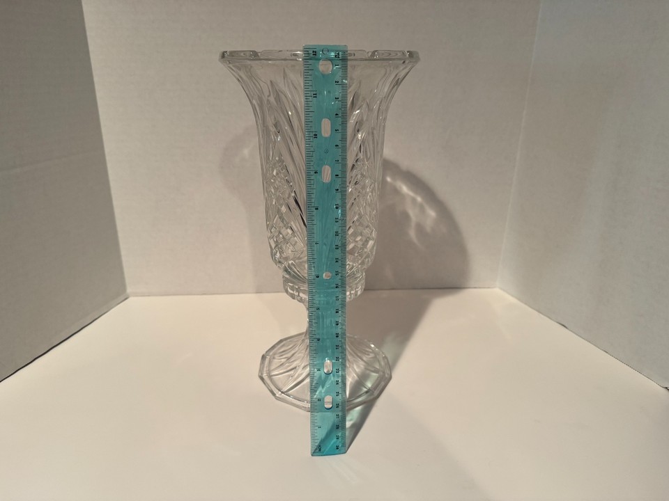 Beautiful Glass Candlestick Vase with Bottom Stand, 12" Tall with Base ...