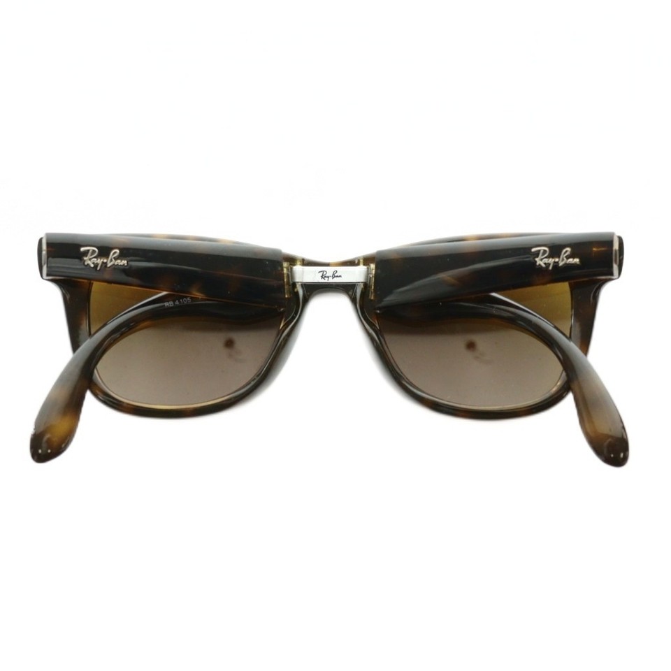 Ray Ban Wayfarer Folding Classic Sunglasses Tortoiseshell Pattern 50 22 ...