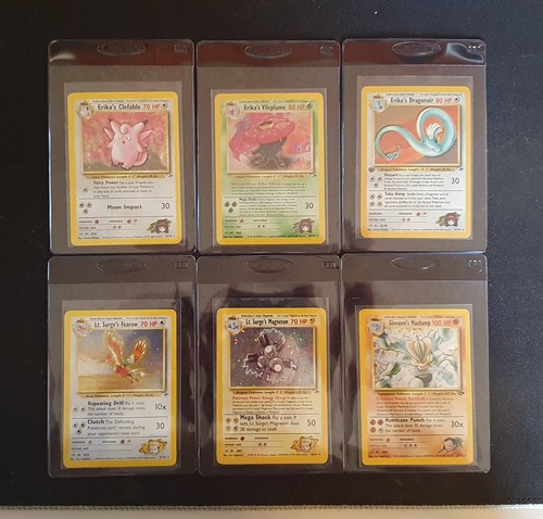 6 ORIGINAL Pokemon Card Collection Tcg First Edition Base Set WOTC Lot ...