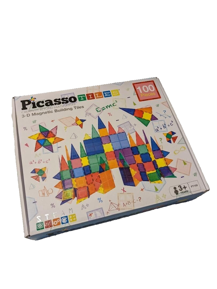 Picasso Tiles 100 Piece 3D Color Magnetic Building Block STEM Set & NEW ...