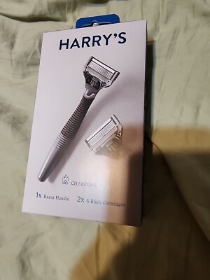 📀 HARRY'S CHARCOAL Men's 1x Razor Handle & 2x 5 Blade Cartridges - NEW ...