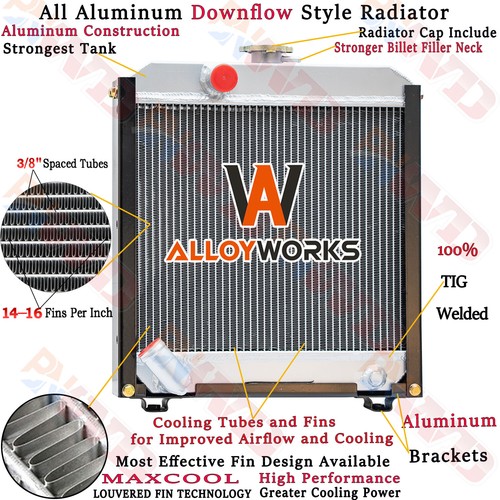 Aluminum Radiator for Kubota KEA-72140 D1005 D1105 D1305 106200000169 ...