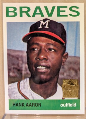 2000 Topps COMMEMORATIVE REPRINT #11 Hank Aaron Braves 1964 HOF ICONIC ...