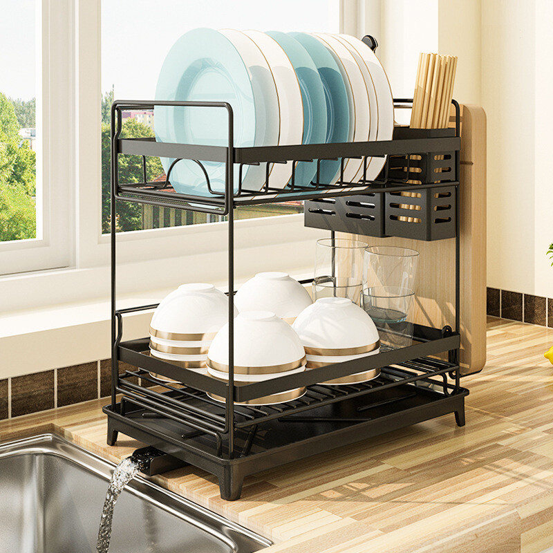 Stainless Steel Kitchen Shelf Dish Drying Rack Storage Rack Tableware Stand