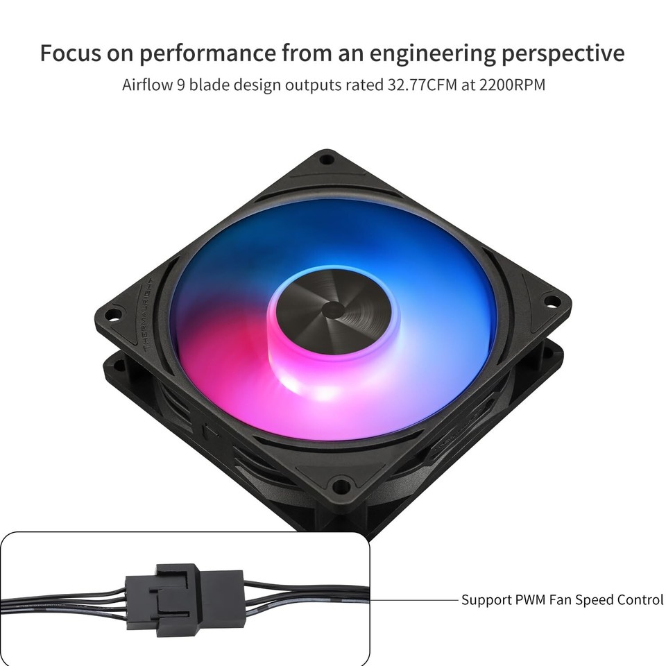 TL-P9 CPU PWM Fan PC Case Fan Quiet 4PIN PWM Computer 92mm Fan Silent ...