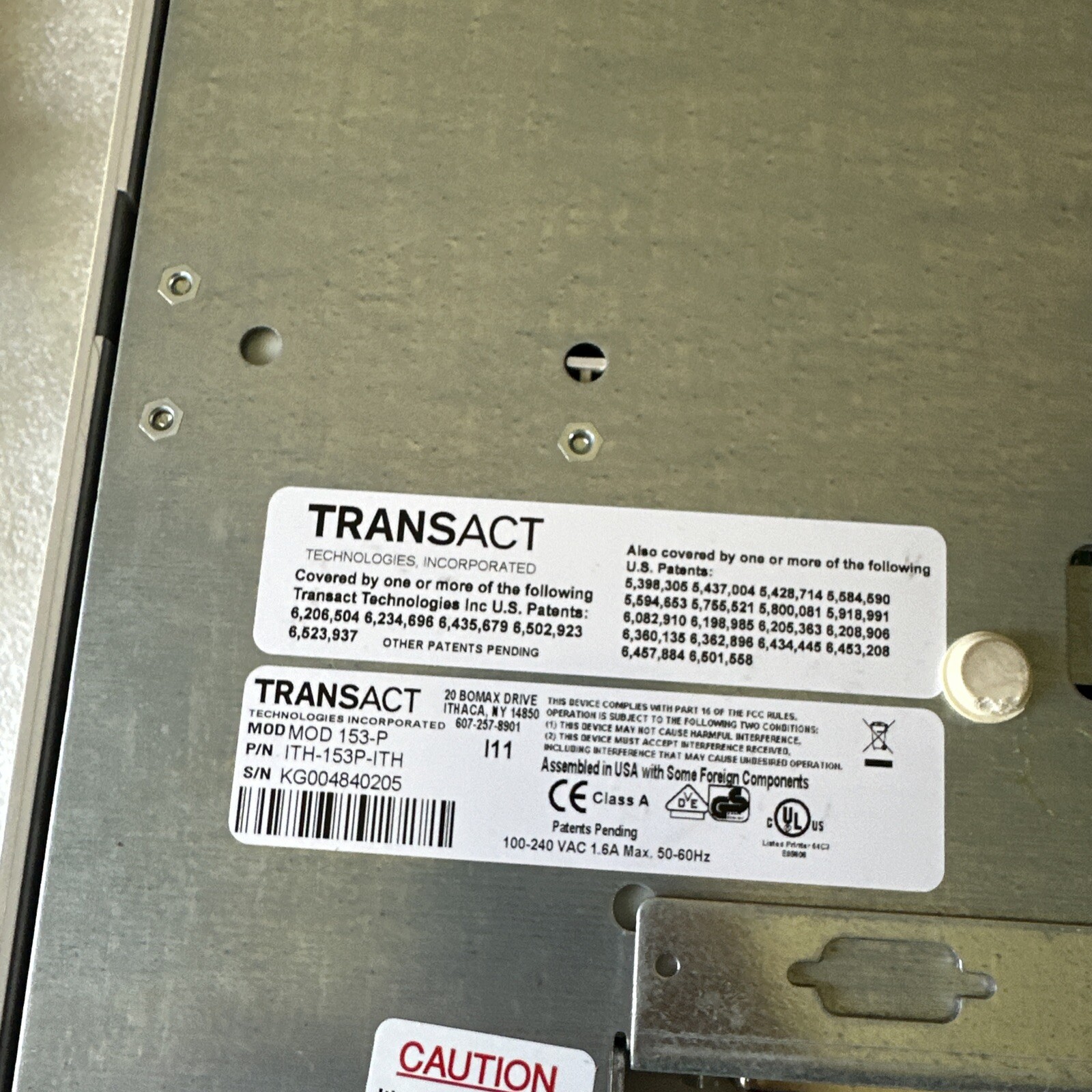 TransAct Ithaca Series 150 POS Impact Receipt Printer Parallel Model ...