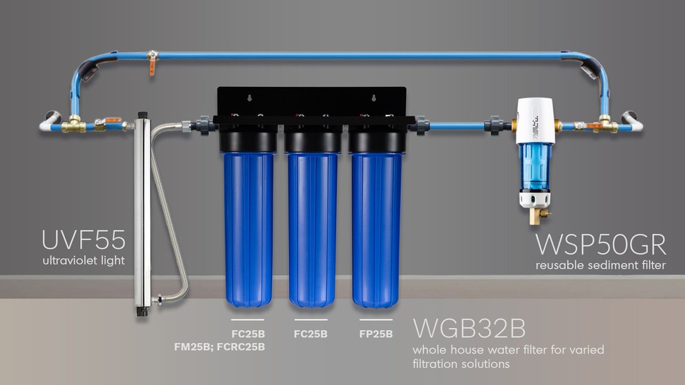 iSpring Reusable Spin Down Sediment Water Filter 100 Micron w/Scraper ...